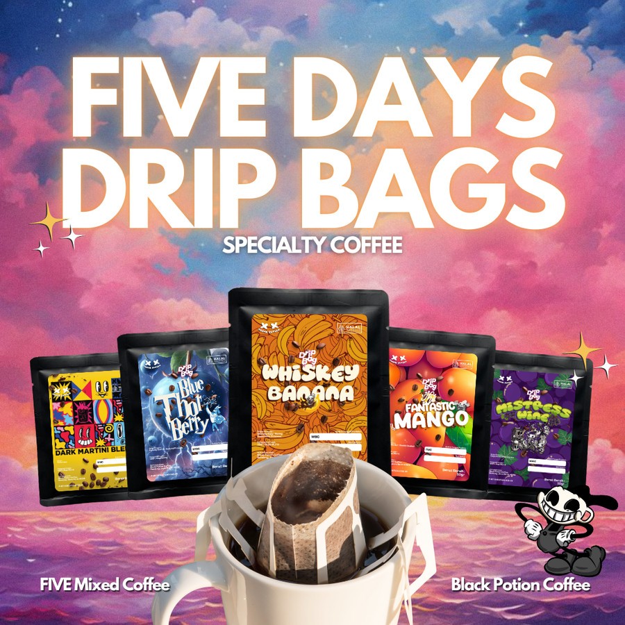 Jual Five Days Drip Bag Coffee ( kopi filter ) By Black Potion Roastery ...