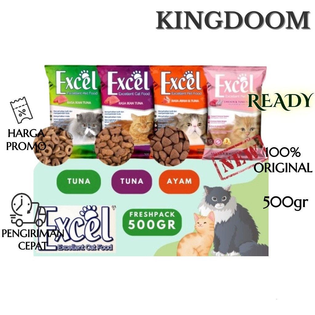 Jual EXCEL CAT FOOD 500GR ALL VARIAN | Shopee Indonesia