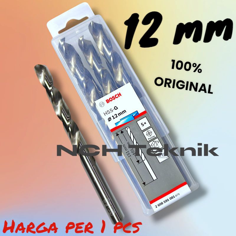 Jual BOSCH MATA BOR BESI HSS-G 12MM jaminan original 100% | Shopee ...