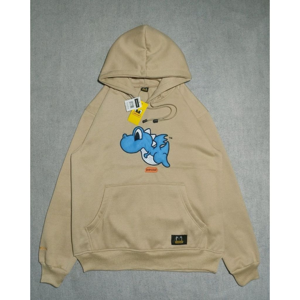 Jual Pancoat Hoodie Boxy Dragon Beige / Hoodie Zipper Bahan Fleece ...
