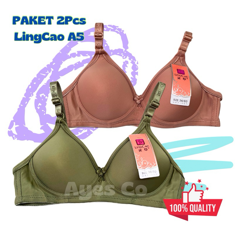 Jual (PAKET 2Pcs) BH LINGCAO KAIT 2 /BRA WANITA LINGCAO A5 LINGCAO BRA KAIT 2 CUP A / BRA CUP A ...