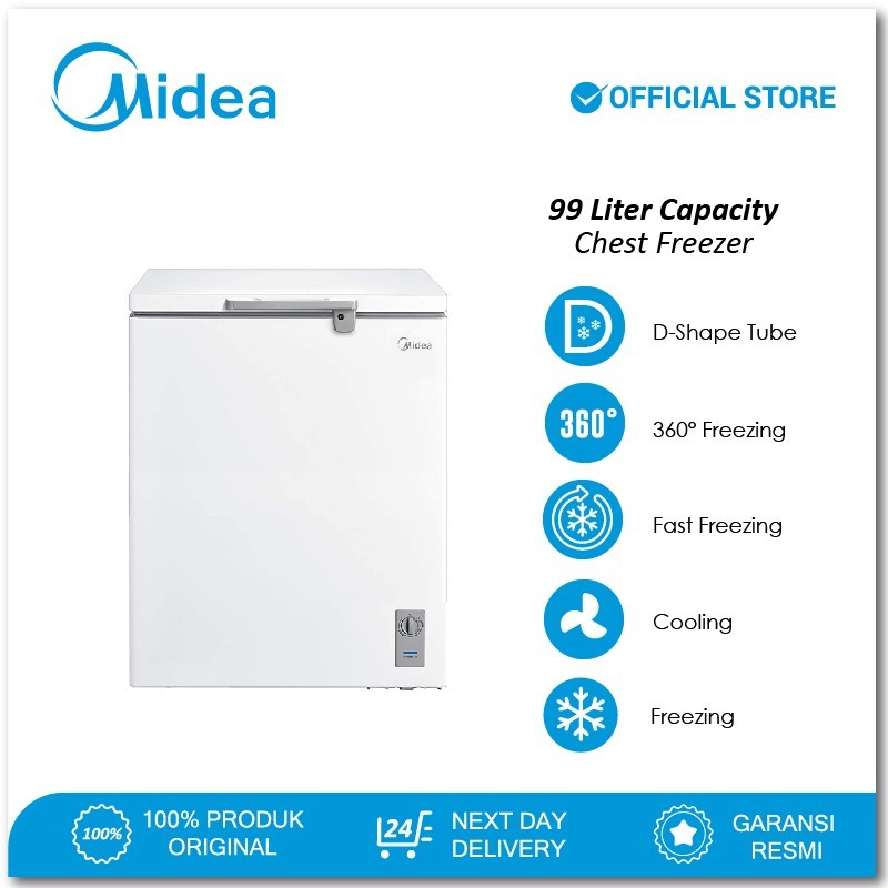 Jual Midea Chest Freezer Box 100 Liter Cepat Beku Daging Frozen Ikan ...
