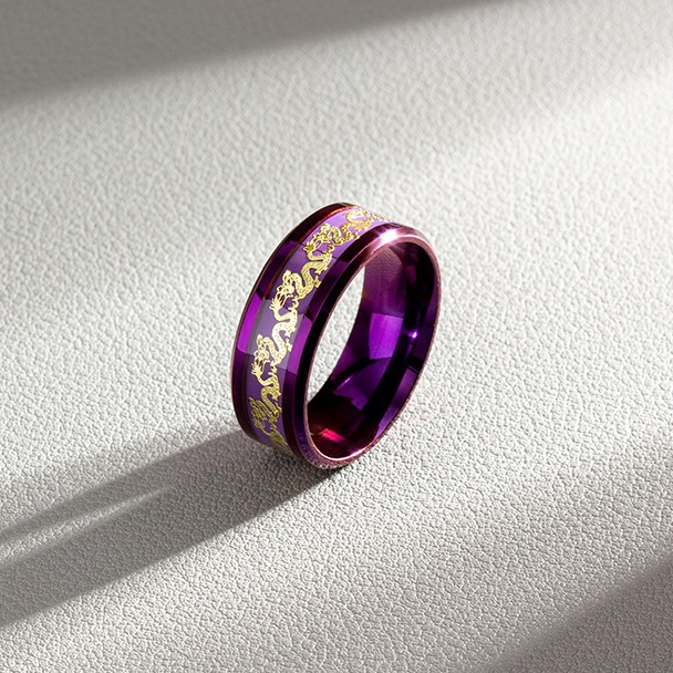 Jual Cincin Ungu List Pola Naga Gold / Cincin Stainless Ungu Corak Naga ...