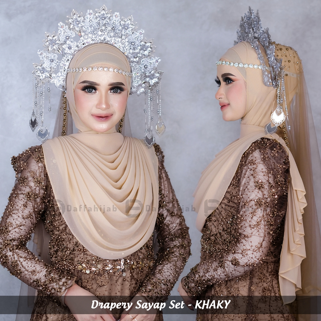 Jual GRADE B Sayap Drapery set instan hijab set malaysia by daffahijab ...