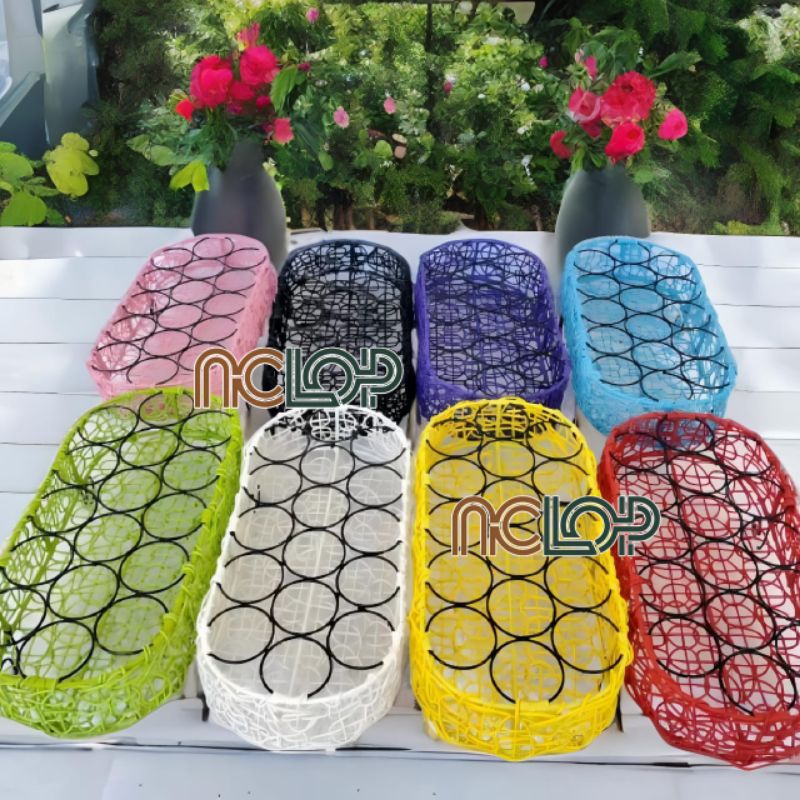 Jual Tempat Aqua Isi 16 Rangka Besi Kokoh Anyaman Rotan Sintetis ...