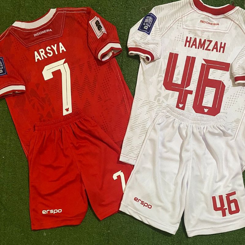 Jual Jersey Timnas Anak 2024 Usia 1th-13th Setelan Jersey Anak Timnas Fullpatch Piala Dunia ...