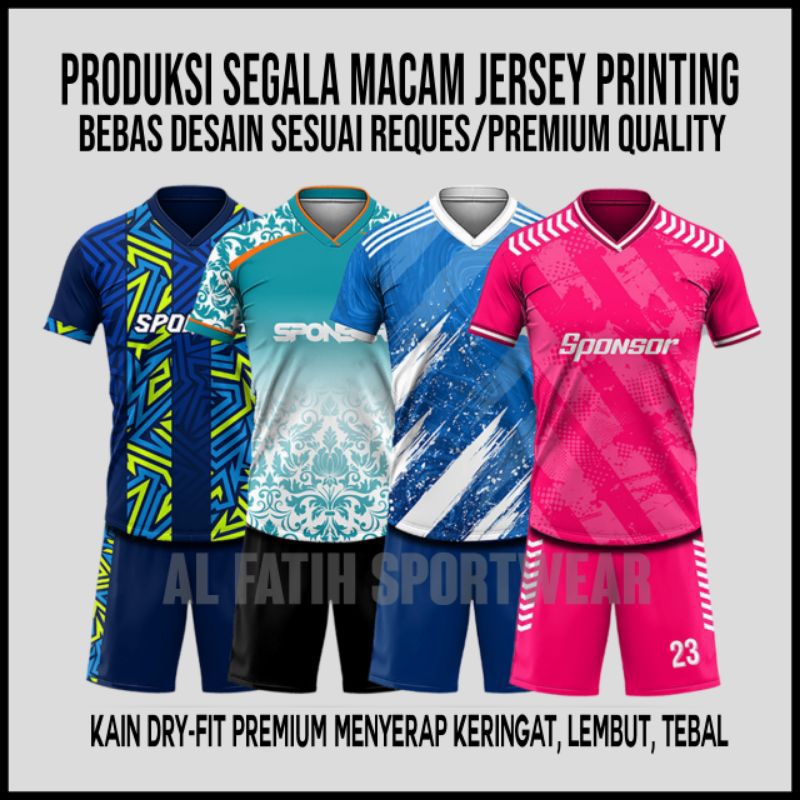 Jual Custom Kaos jersey printing free bebas desain futsal sepak bola ...