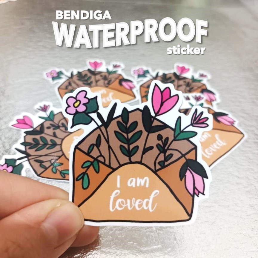 Jual I AM LOVED cute flower envelope Sticker BENDIGA | Stiker Vinyl ...