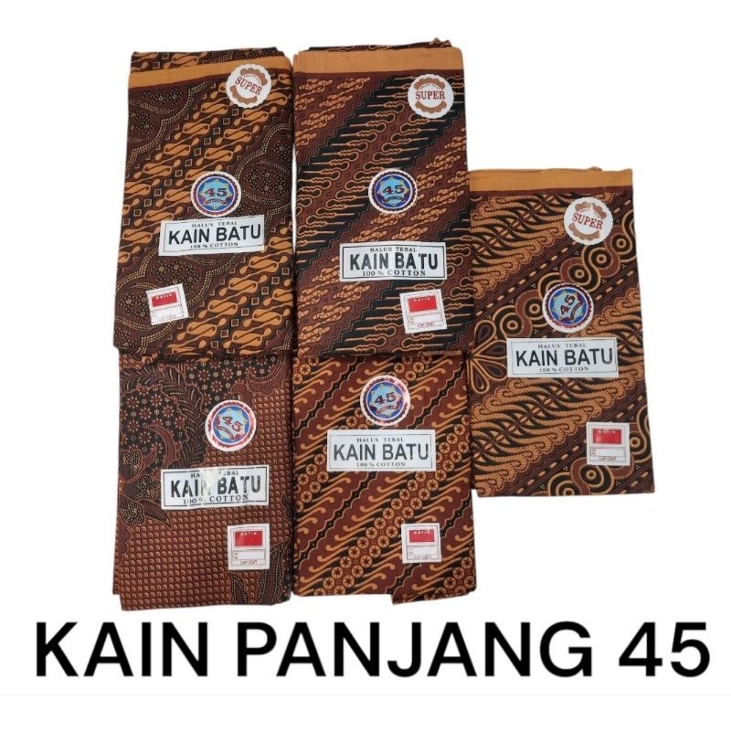 Jual Kain panjang Batik 45 asli jawa kain batu kain jarik bagus murah cap cent | Shopee Indonesia