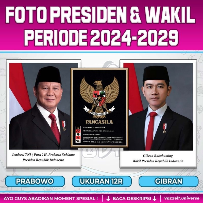 Jual POSTER FOTO PRESIDEN DAN WAKIL PRESIDEN REPUBLIK INDONESIA ...