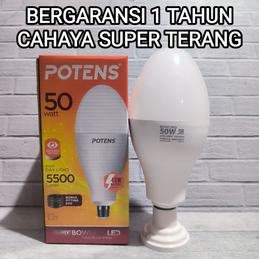 Jual POTENS GLORY LAMPU LED BOWLING MODEL MERCURY 50W 50 WATT PUTIH SNI ...