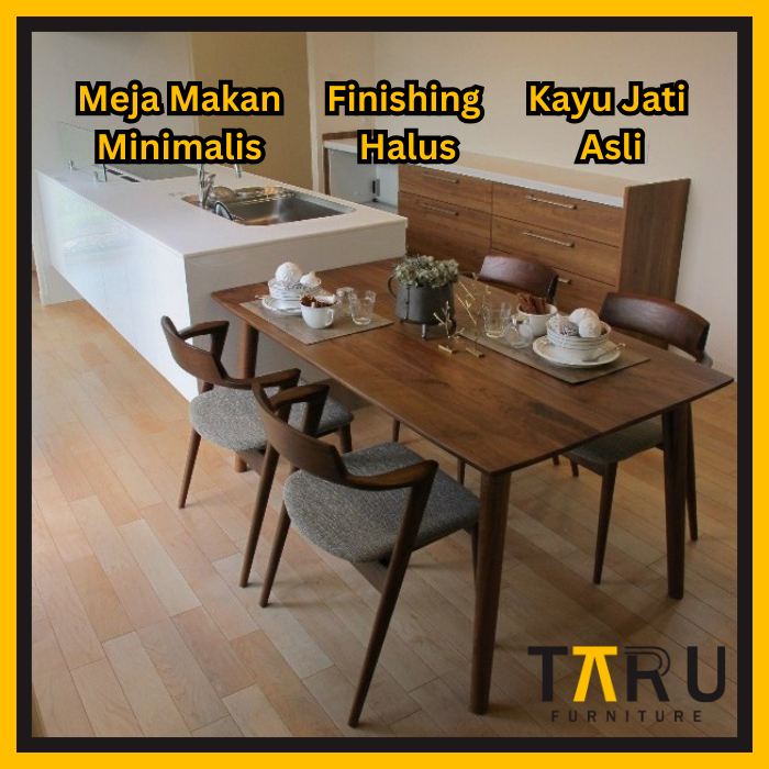 Jual Dinning Set Meja Makan Minimalis Kayu Jati Modern Kursi Meja Makan Cafe Jepara | Shopee ...