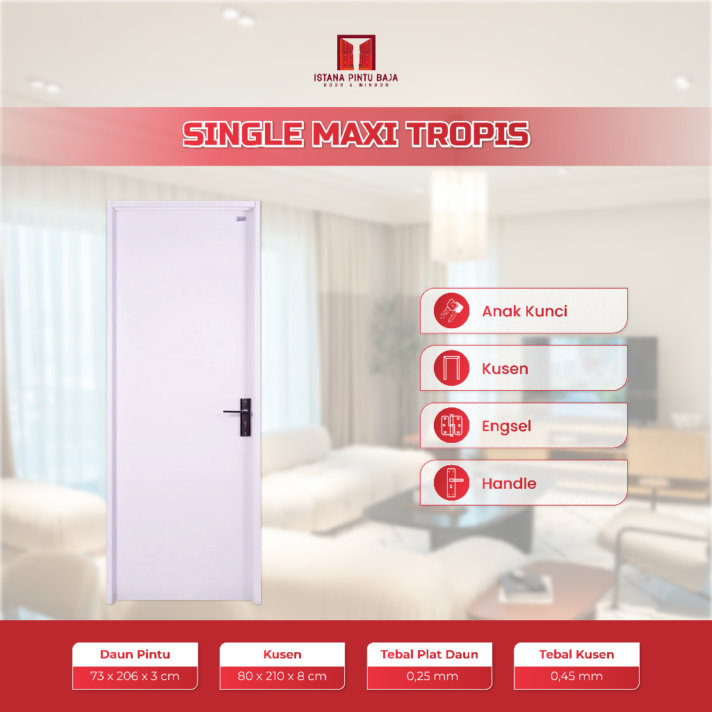 Jual IPB - (MAXI TROPIS) Full Set Pintu Baja Anti Karat Tiga Warna Lengkap Berkualitas / Pintu ...