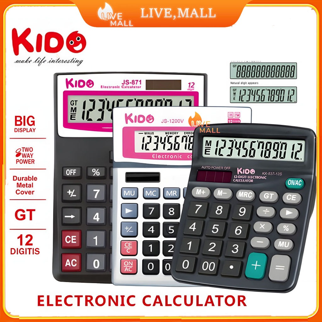 Jual Kalkulator Digital 12-Bit Dual Energi Baterai dan Energi Surya ...