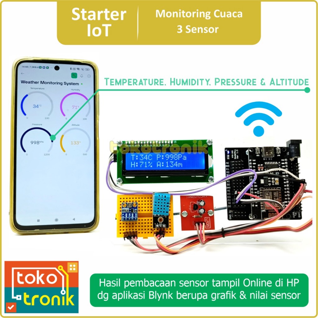 Jual Starter IoT Monitoring Cuaca ESP8266 dg 3 Sensor | Shopee Indonesia