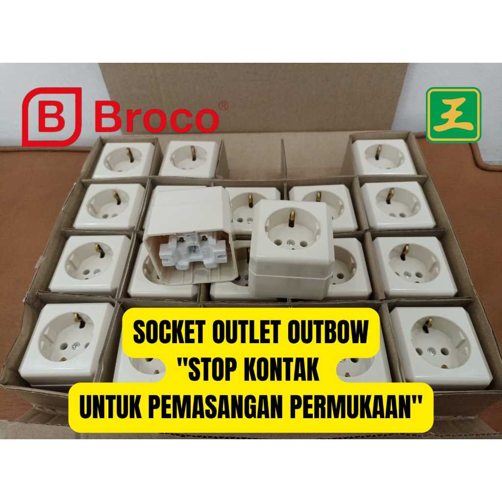 Jual BROCO SOCKET OUTLET OUTBOW (STOP KONTAK UNTUK PEMASANGAN DI ...