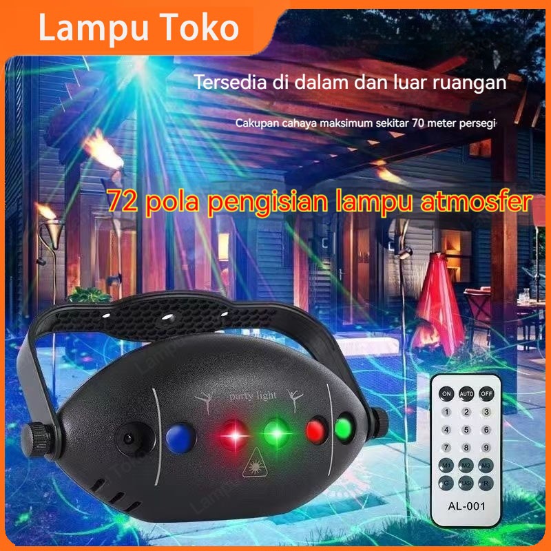 Jual Lampu Proyektor Laser LED 72Patterns charge Lampu Panggung Lampu ...