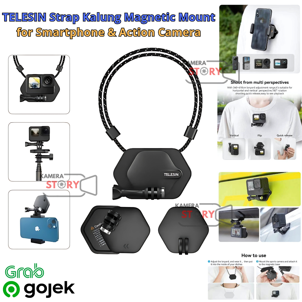 Jual TELESIN Strap Kalung Magnetic Mount for Smartphone / Handphone / HP / Android / iPhone ...