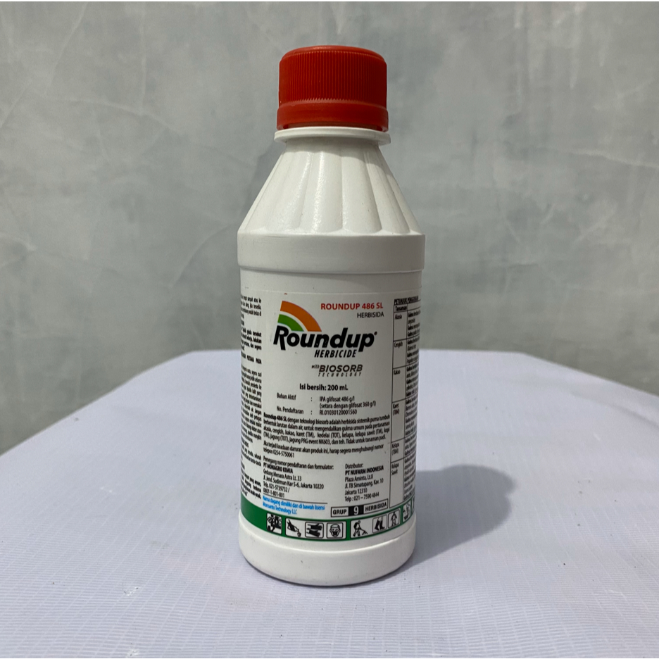 Jual ROUNDUP 486SL - 200 ML 1 Liter HERBISIDA OBAT PEMBASMI RUMPUT LIAR ...