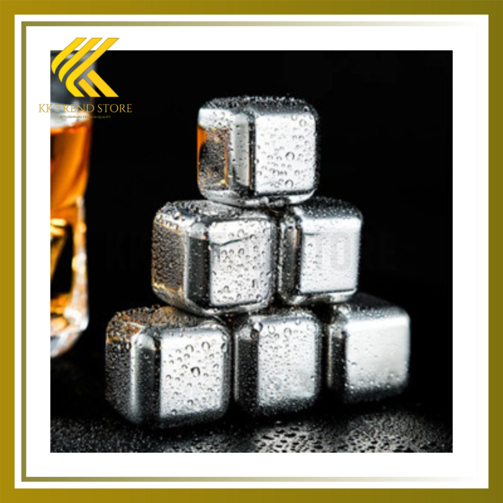 Jual 1 BOX 8 PCS Es Batu Stainless Reuseable Ice Cube 8pcs /Box - Es ...