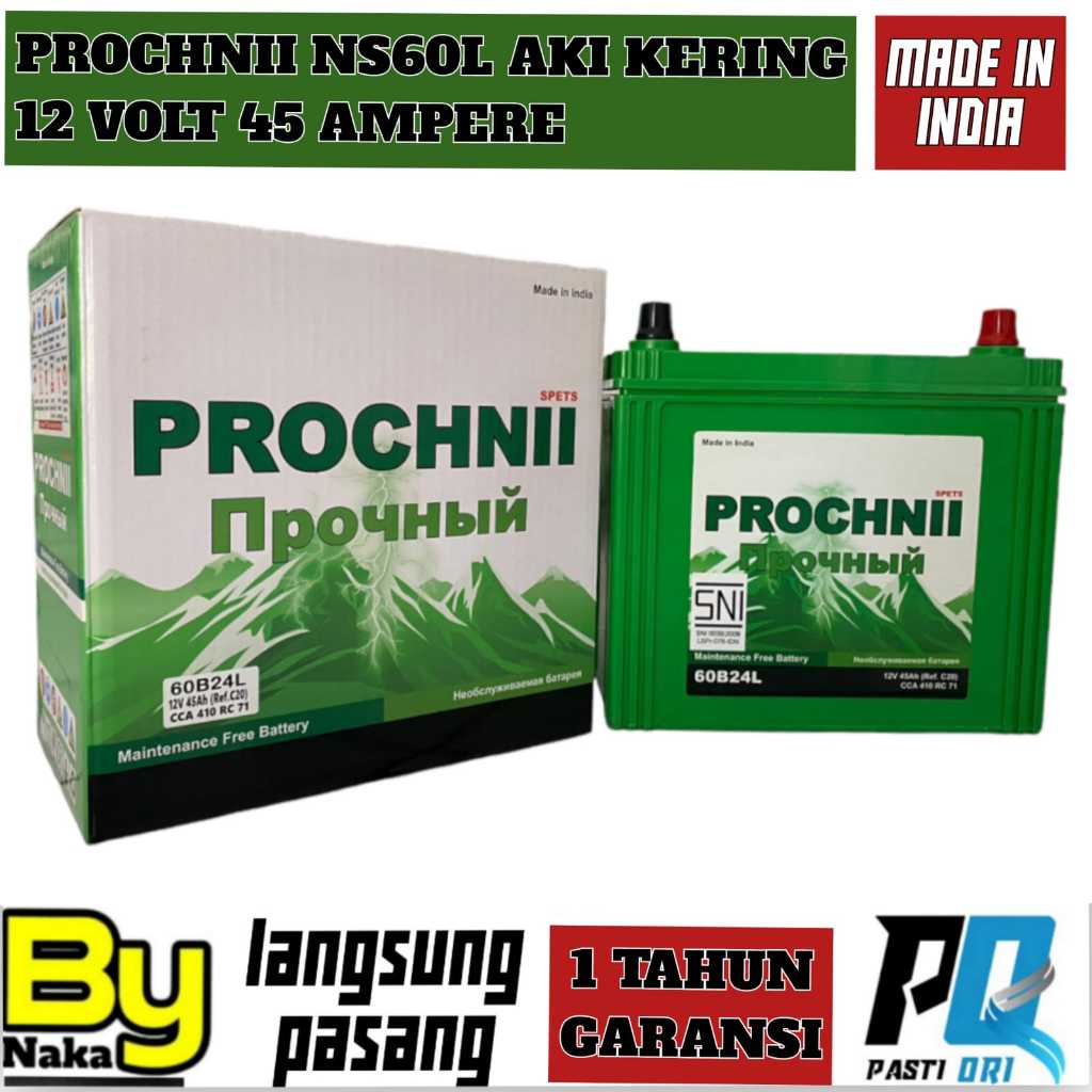 Jual Aki Mobil Grand Livina/Corolla Series/Honda City/Karimun/Baleno Prochnii NS60L MF 45 Ampere ...