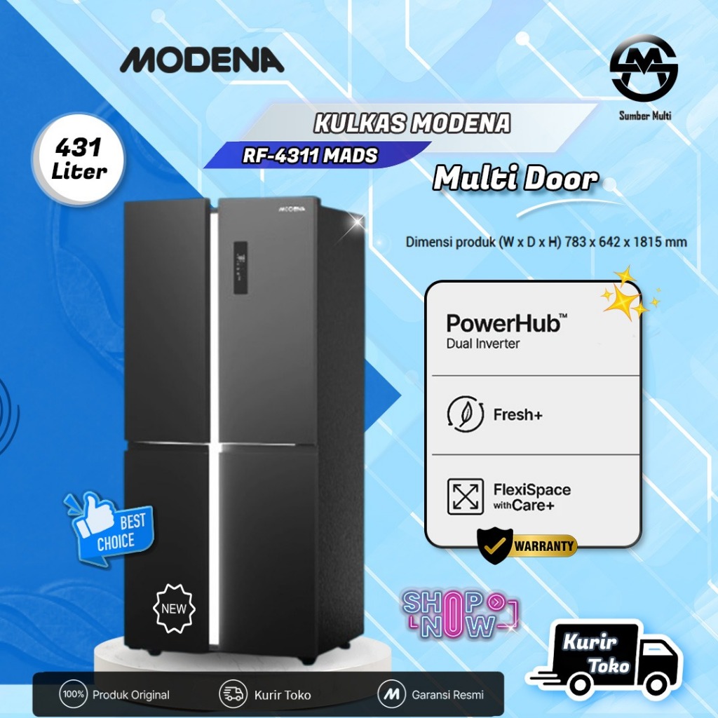 Jual MODENA RF 4311 MADS Kulkas Multi Door PowerHub Inverter 431L ...