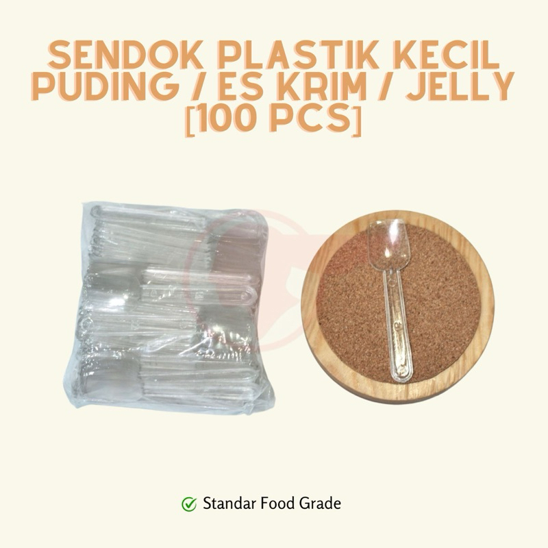 Jual Sendok Sekop Kecil Puding / Kue / Es Krim / Jelly Bening [100 pcs ...