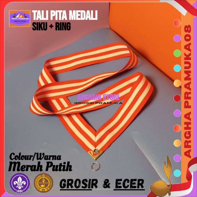 Jual Tali Medali Siap Pakai Warna Dasar Merah | Shopee Indonesia