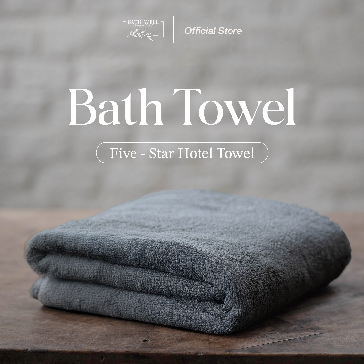 Jual BATH WELL - Premium Towel 70 x 140 cm - 550 g/m2 - DARK GREY ...