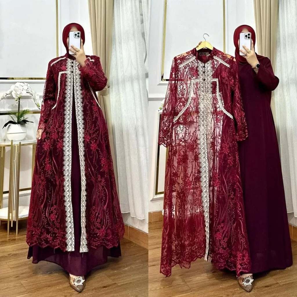 Jual Baju Brokat Kondangan Selina Gamis Muslim Wanita Lebaran - Dress ...