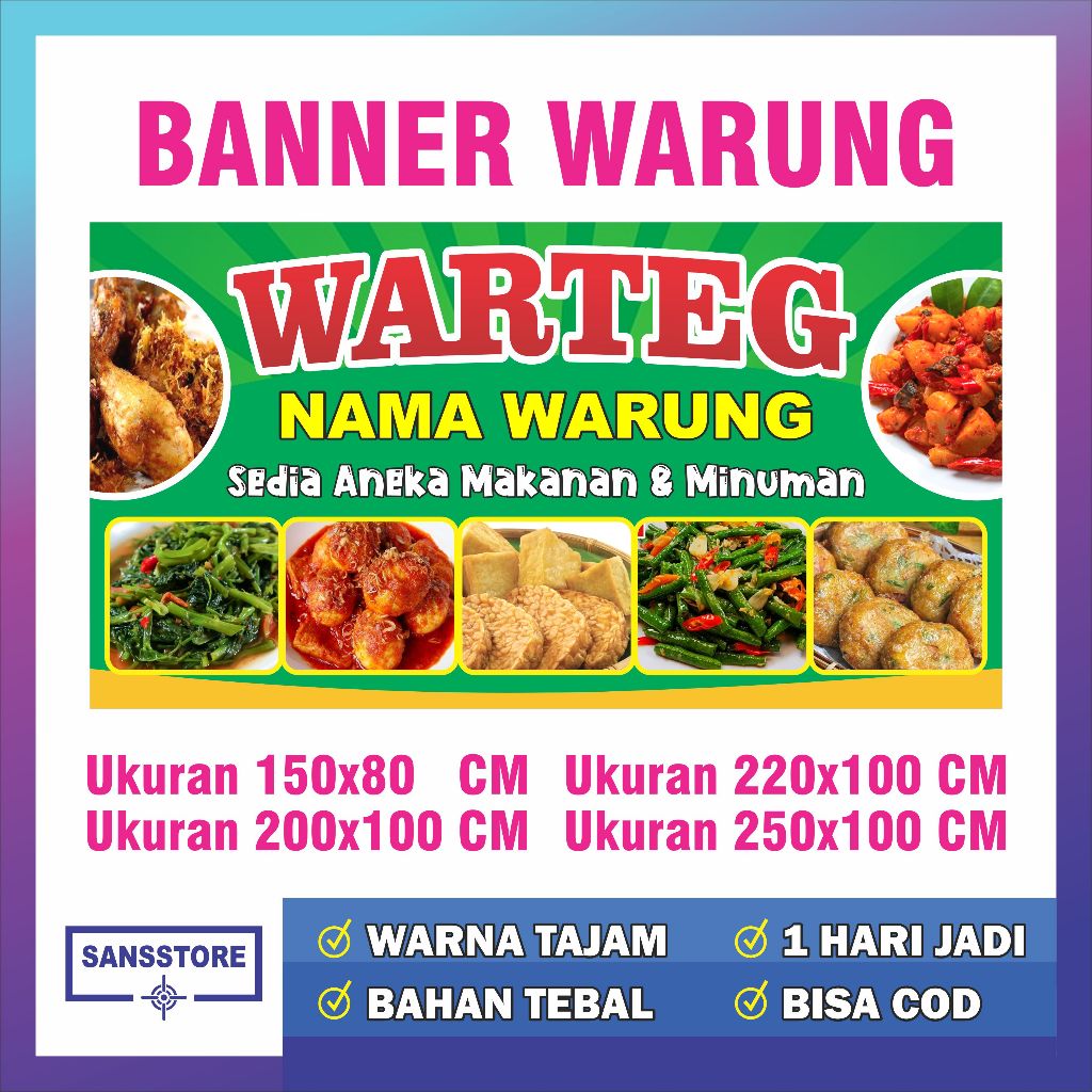 Jual BANNER WARUNG WARTEG SPANDUK WARUNG BANNER BENNER BENER | Shopee ...