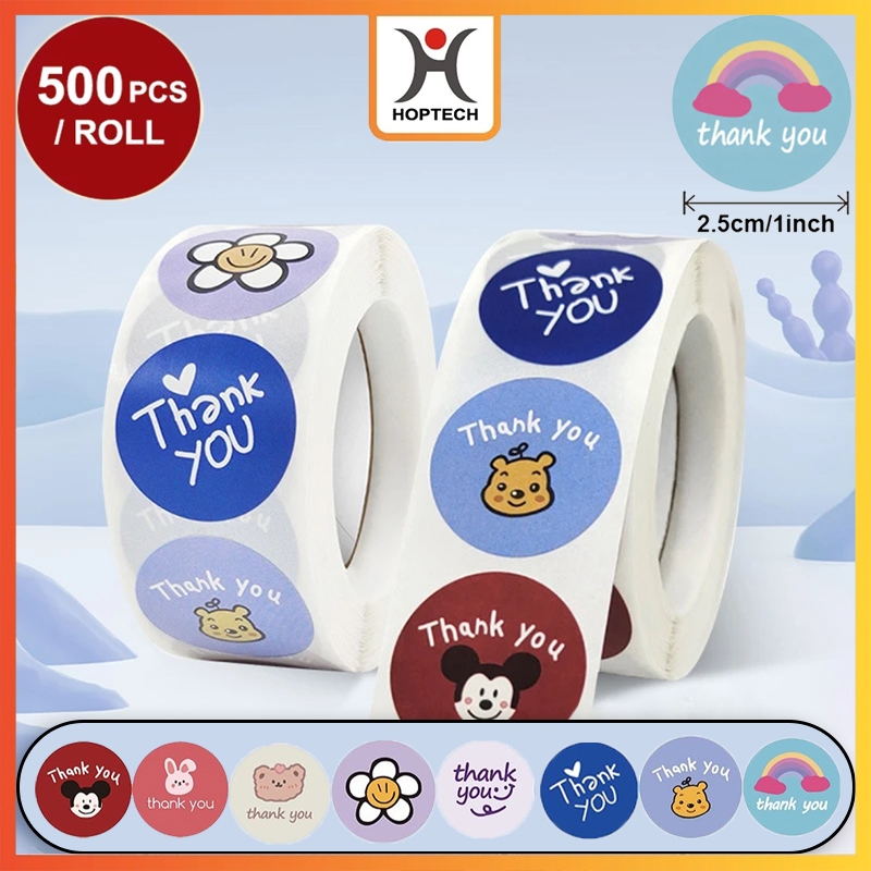 Jual Hoptech- Sticker Thank You Roll 500pcs Stiker Terima Kasih Bulat 2 ...