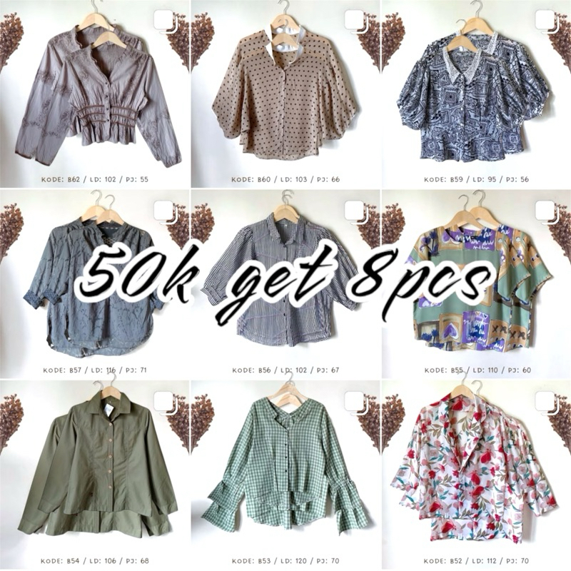 Jual SALE Thrift Atasan Blouse Kemeja Korean Style | Shopee Indonesia