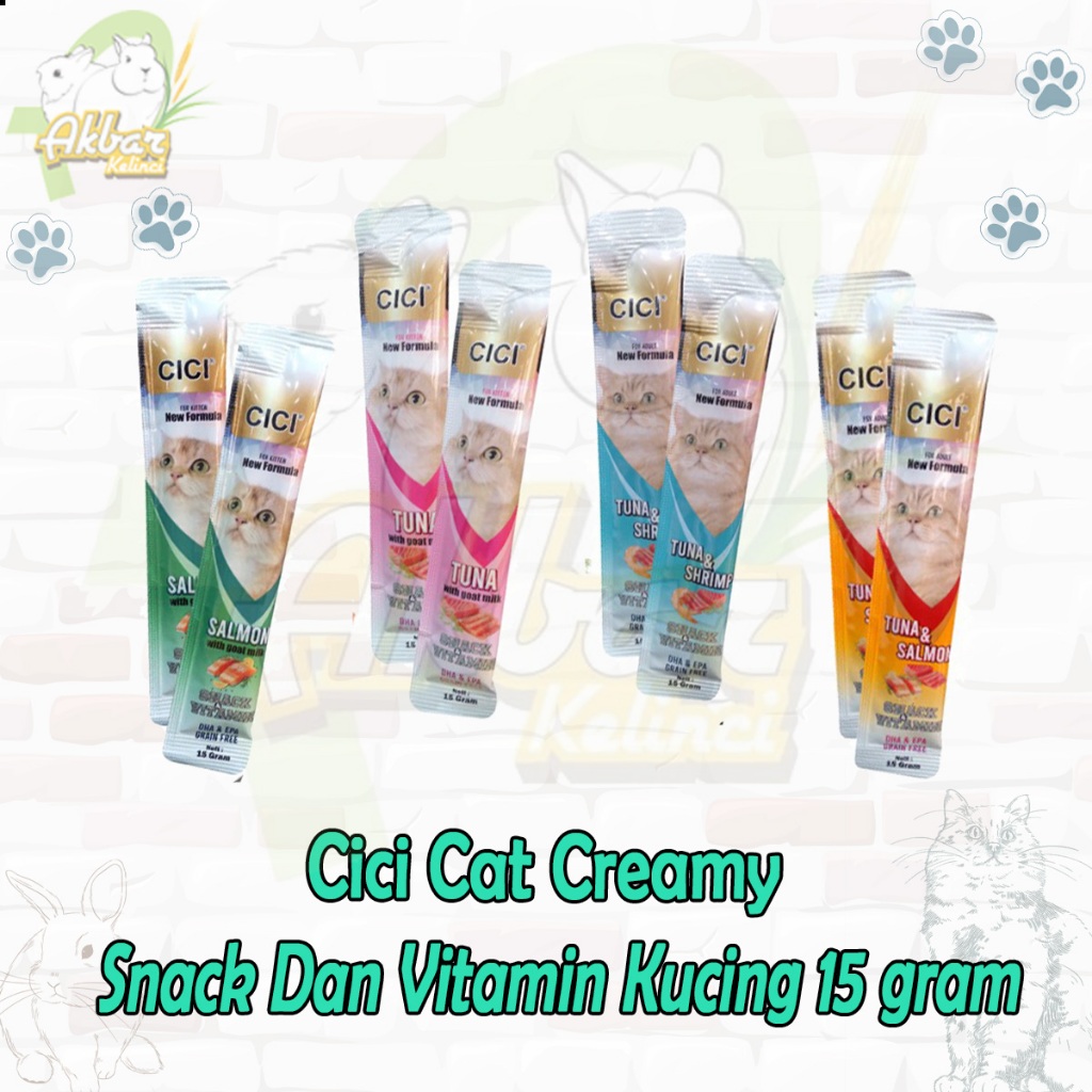 Jual Cemilan Snack Kucing Cici Creamy 15 gram Adult Dan Kitten | CICI ...