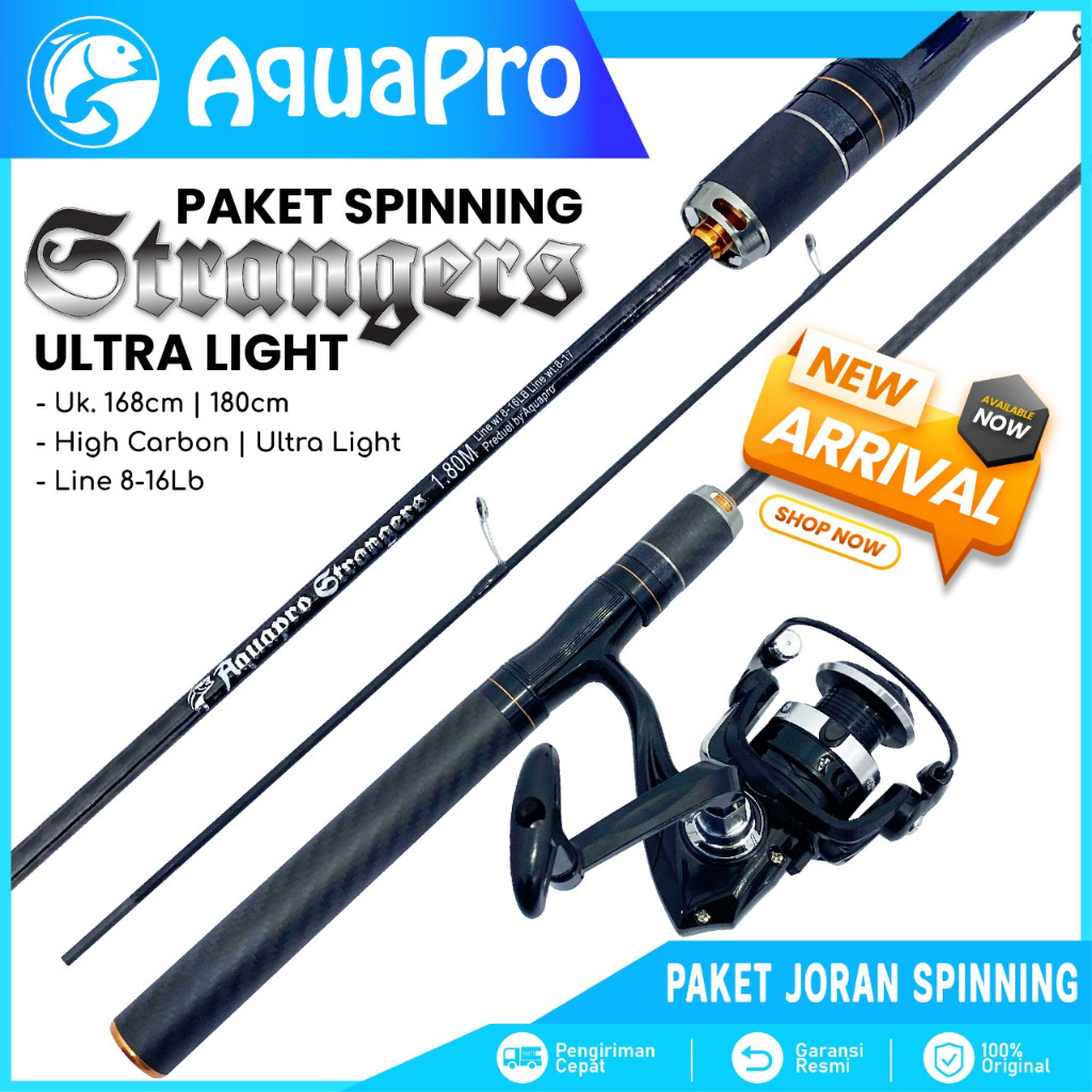 Jual Paket Set Joran Pancing Strangers Action Ultralight Spinning Rod ...