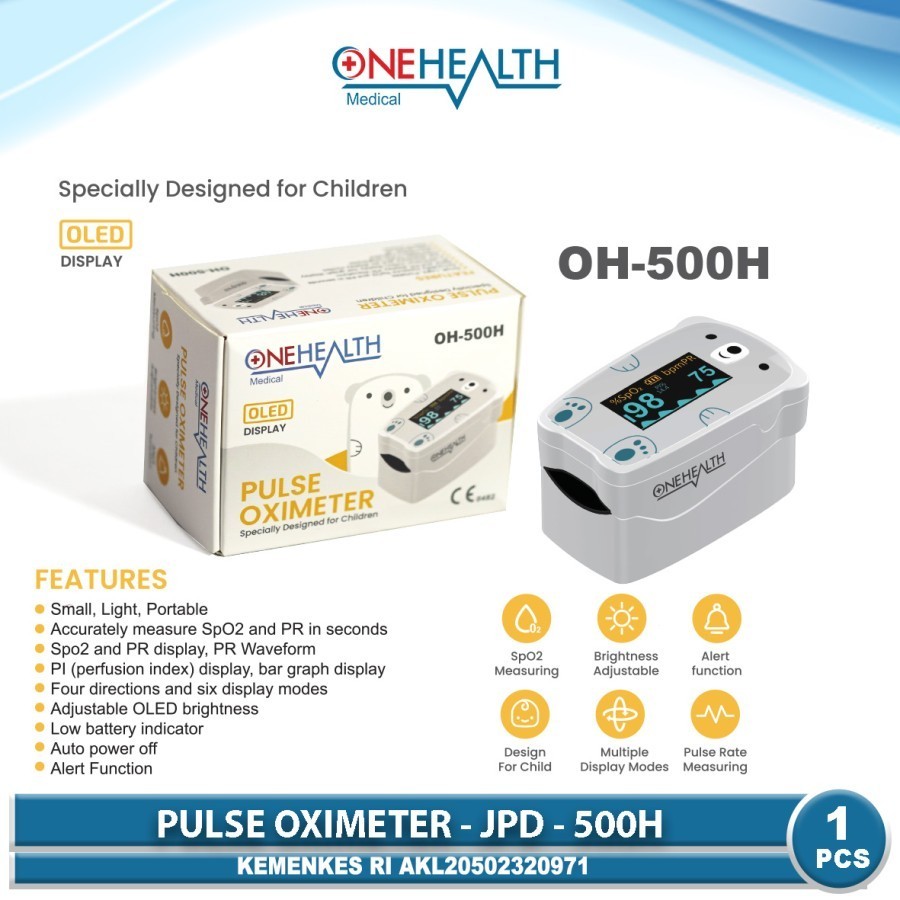 Jual PULSE OXIMETER BAYI ANAK ONEHEALTH OH-500H SATURASI OKSIGEN FINGER ...