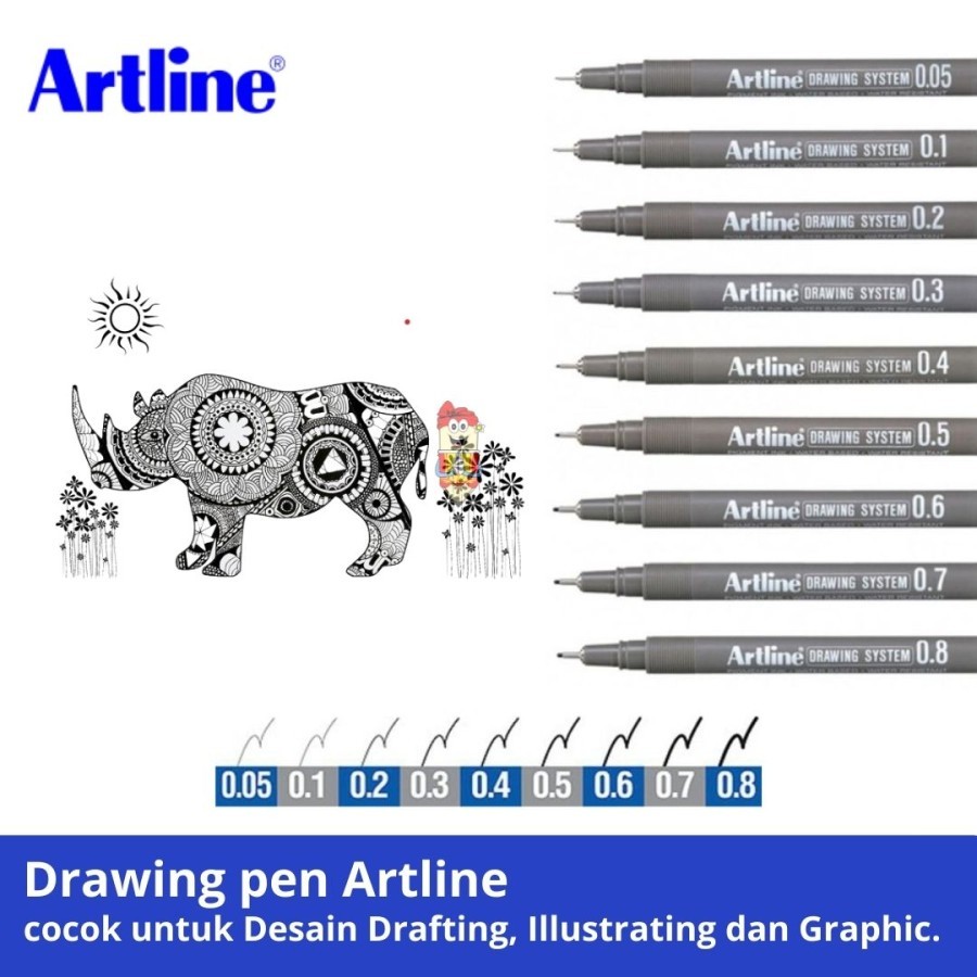Jual Artline Drawing Pen / Pulpen Arsitek Design Gambar Drawing System ...