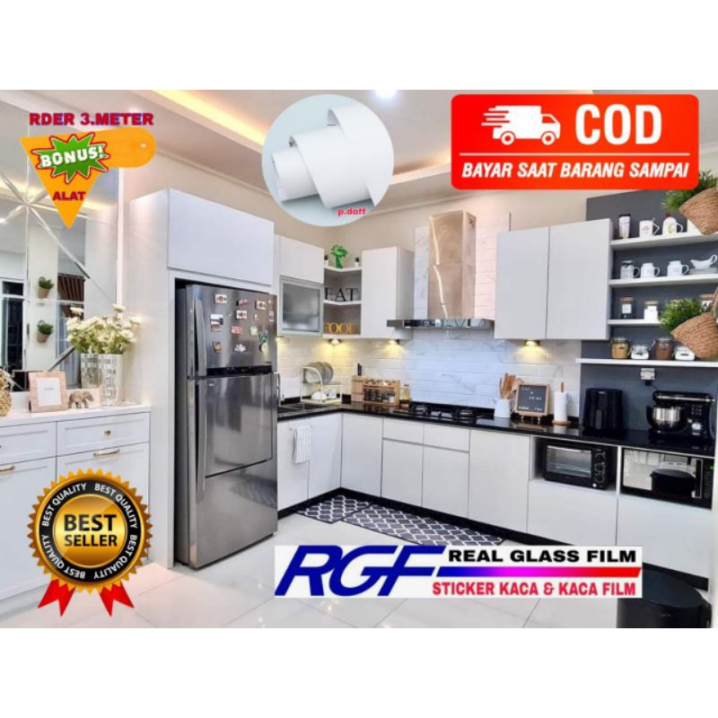 Jual HPL STICKER PUTIH GLOSSY/HPL STICKER DINDING/HPL STICKER DAPUR/HPL ...