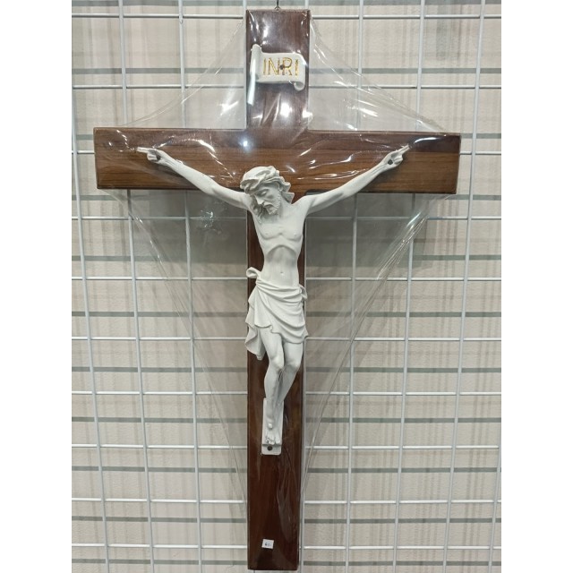 Jual Salib Gantung Katolik Kayu Jati Putih Polos 50cm salib korpus ...