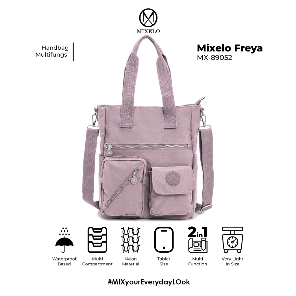 Jual Tas Sandang Wanita Bisa Selempang Bahan Nilon Premium Mixelo Freya ...