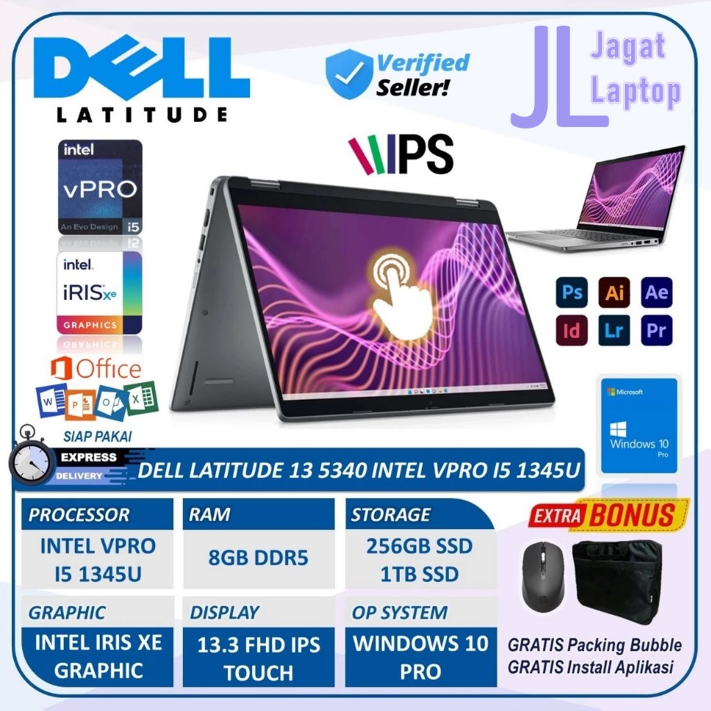 Jual Laptop Dell Latitude 13 5340 2in1 Intel Vpro I5 1345u 8GB Ram 1TB ...