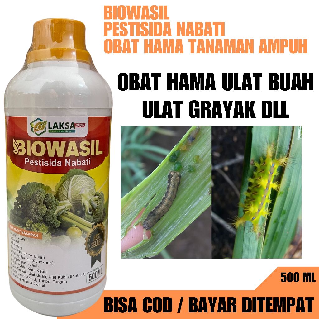 Jual PROMO BIOWASIL PESTISIDA NABATI 500 ML Obat Hama Wereng, Ulat ...
