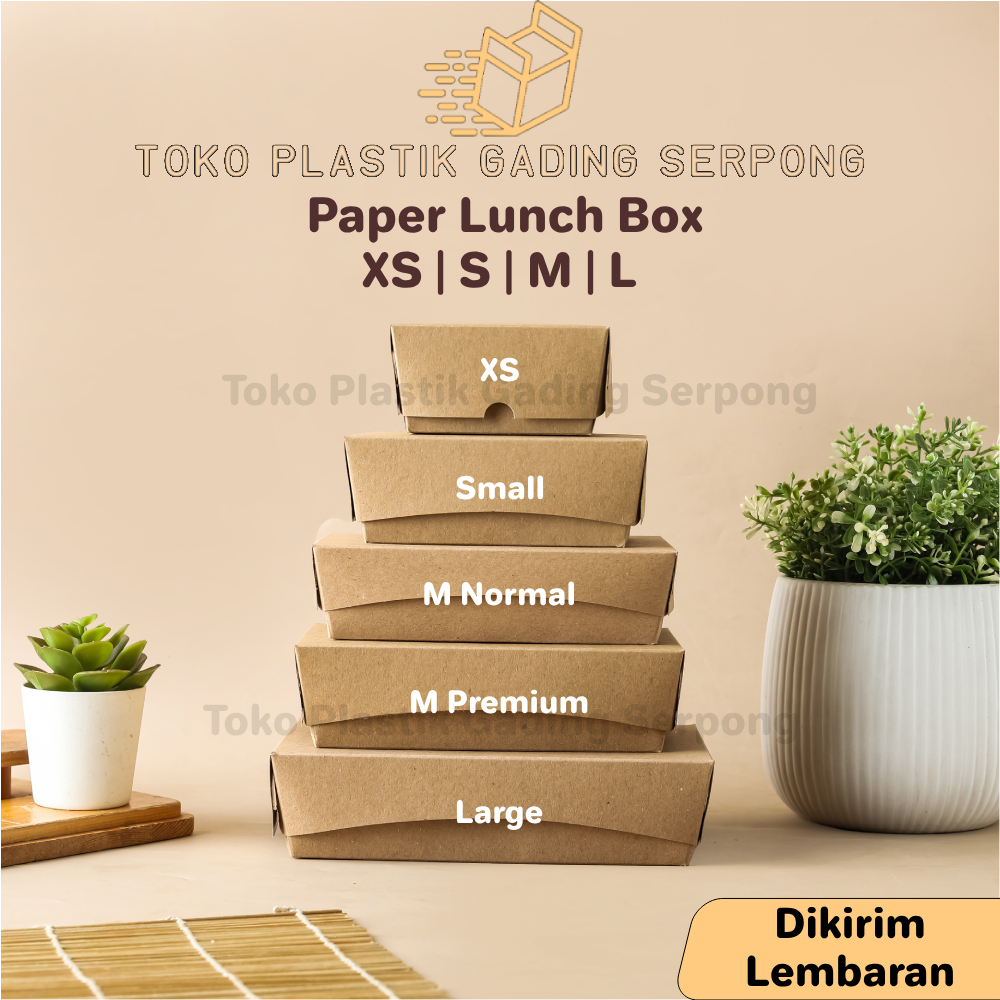 Jual Paper Lunch Box Kraft / Kotak Makan Kertas Coklat / Kotak Bungkus Nasi Semua Ukuran ...