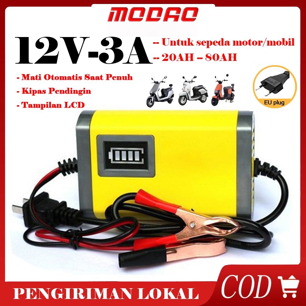 Jual Charger Aki Portable 12V 3A Motor Mobi Casan Aki Carger Aki Alat ...