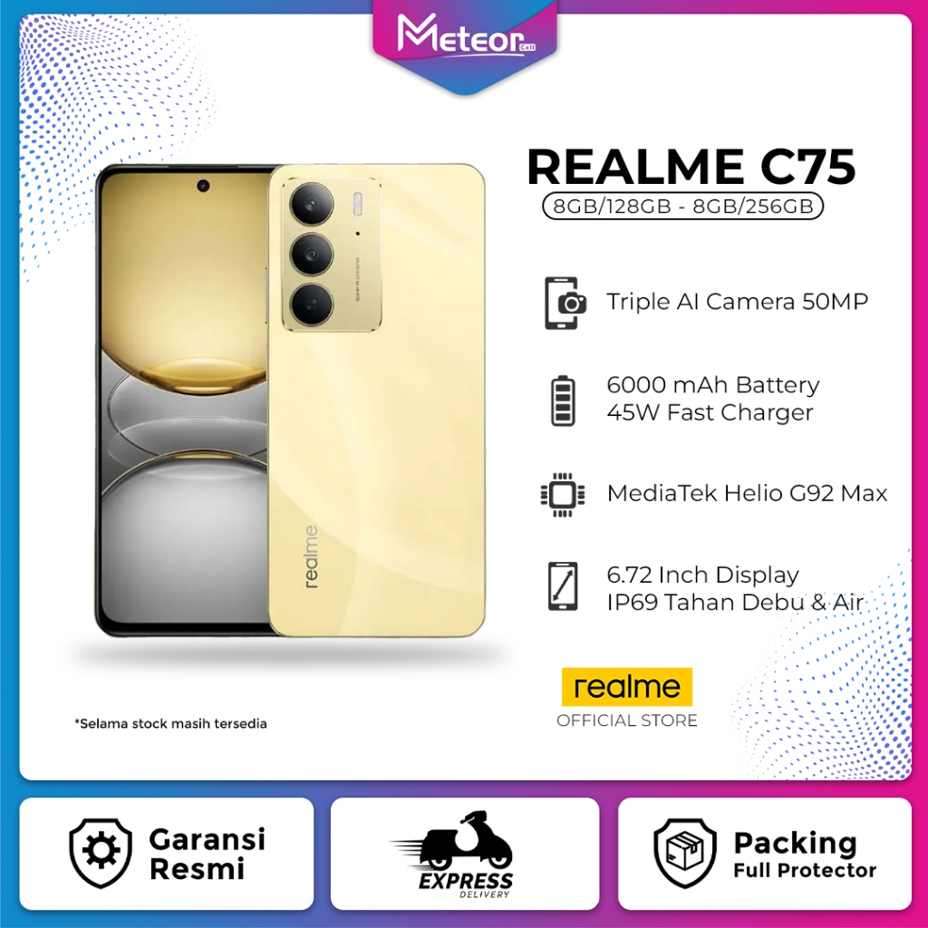 Jual Realme C75 8/128 & 8/256 GB Garansi Resmi [BISA INSTANT AREA MALANG] | Shopee Indonesia