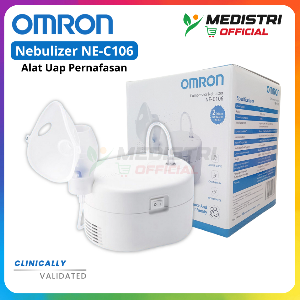Jual Omron Nebulizer NE C106 Alat Nebul Uap Bantu Pernafasan Original ...
