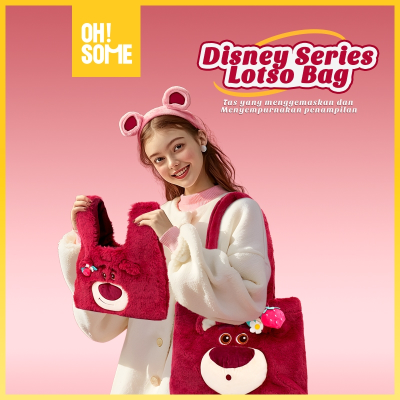 Jual 【OHSOME x Disney】- Egradable Lotso Plush Pink Hand Bag/Tote Bag ...