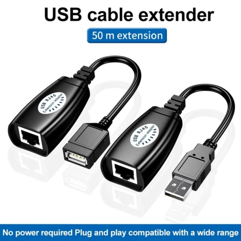 Jual USB RJ45 EXTENSION ADAPTOR UP TO 150FT LENGTH / USB EXTENDER VIA ...