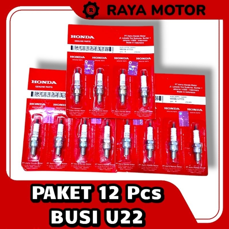 Jual Paket Murah 12 Pcs BUSI PENDEK HONDA DENSO U22 UNTUK MOTOR GRAND ...