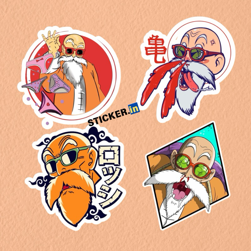 Jual Stiker Karakter Dragon Ball Master Roshi Sticker Vinyl Glossy ...